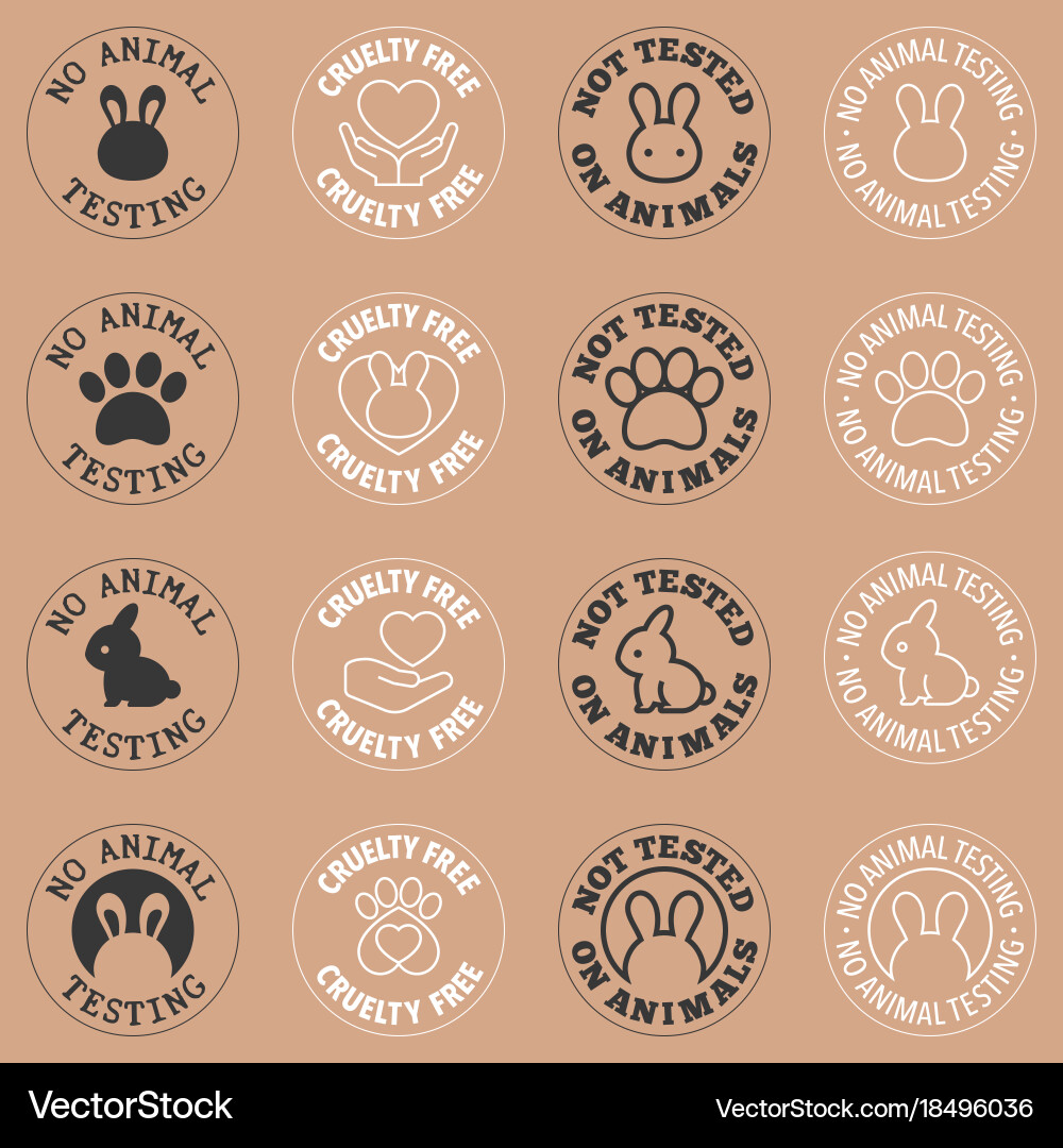 No animal testing and cruelty free Royalty Free Vector Image