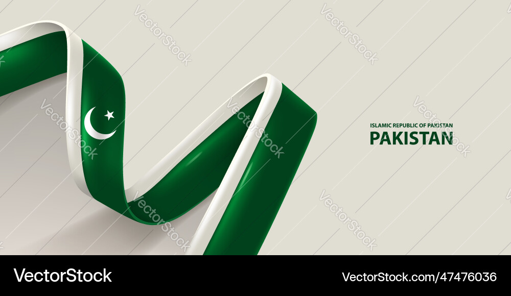 Pakistan ribbon flag Royalty Free Vector Image