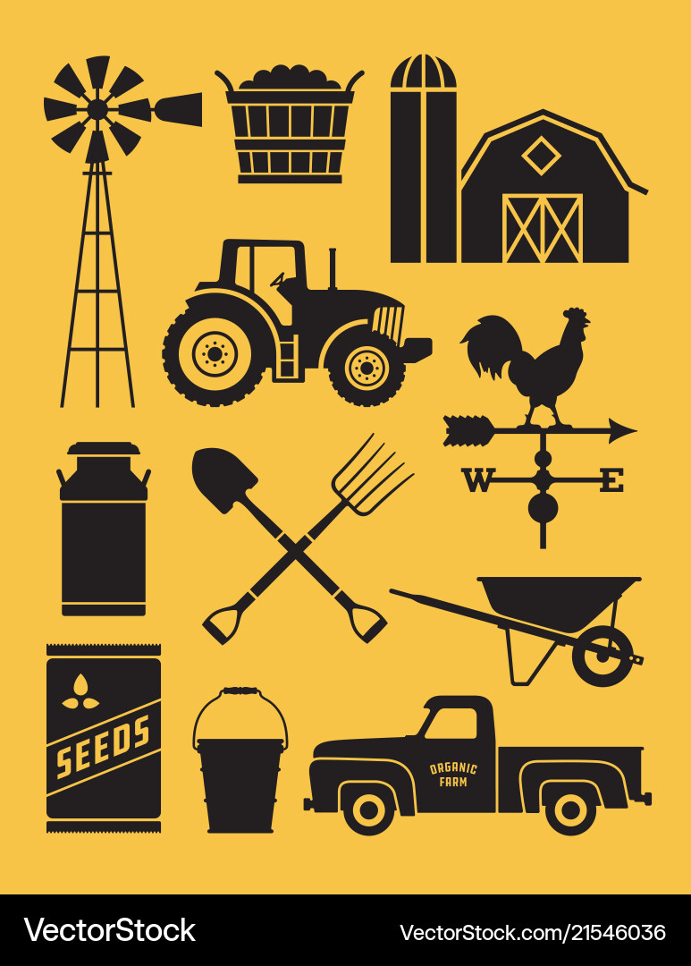Set 11 detailed farm icon Royalty Free Vector Image