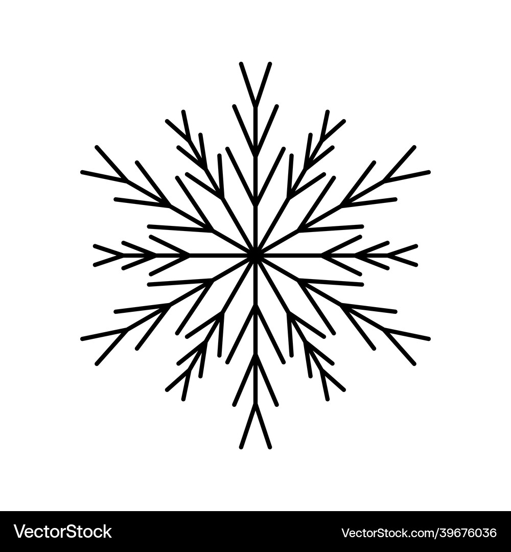 Simple snowflake of black lines Royalty Free Vector Image