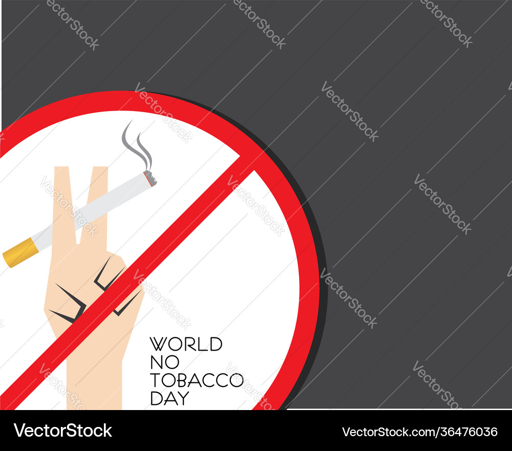 World no smoking day observed on second wednesday Vector Image