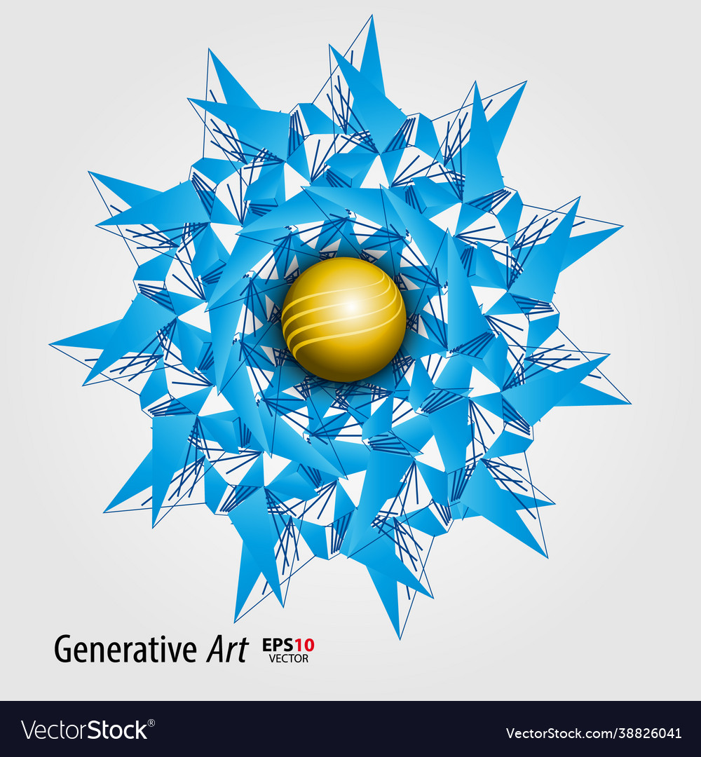 Abstract color generative art objects background Vector Image Abstract color generative art objects background Vector Image
