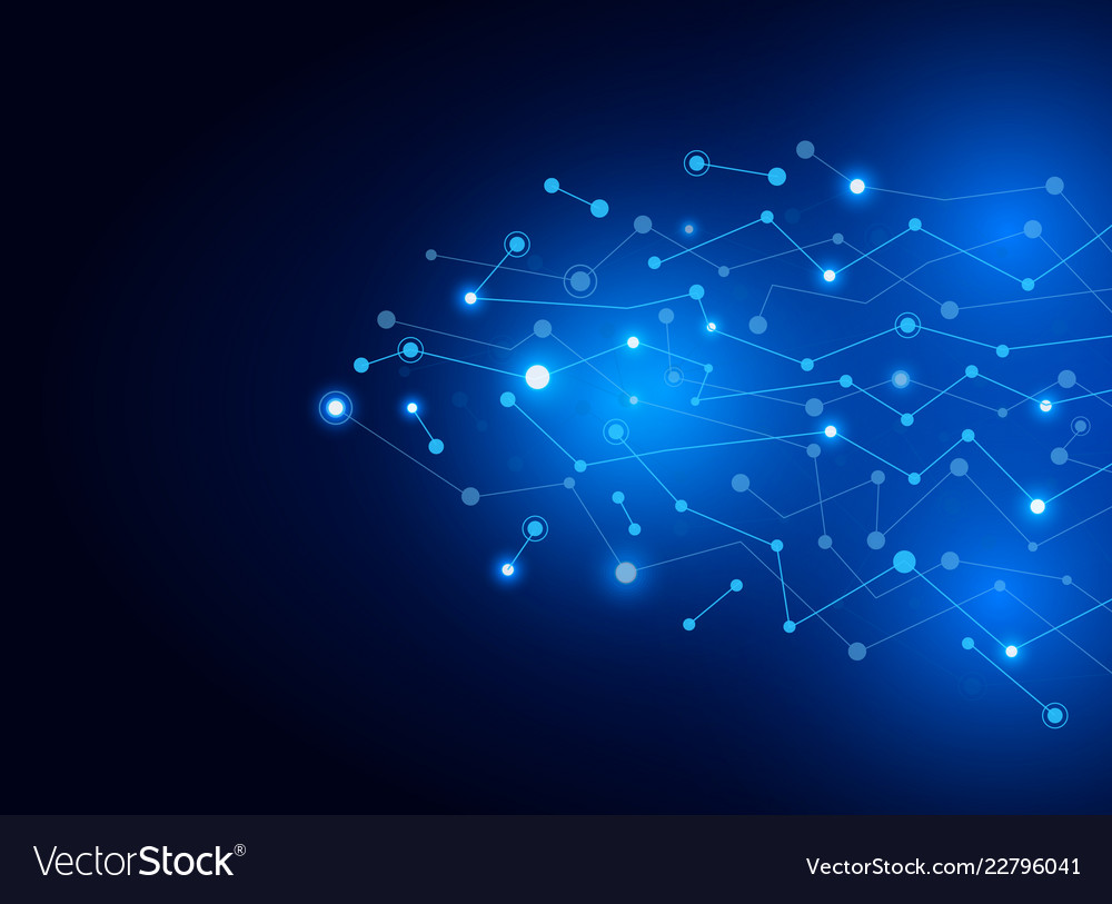 Abstract Connecting Dots And Lines Molecule Dark Vector Image