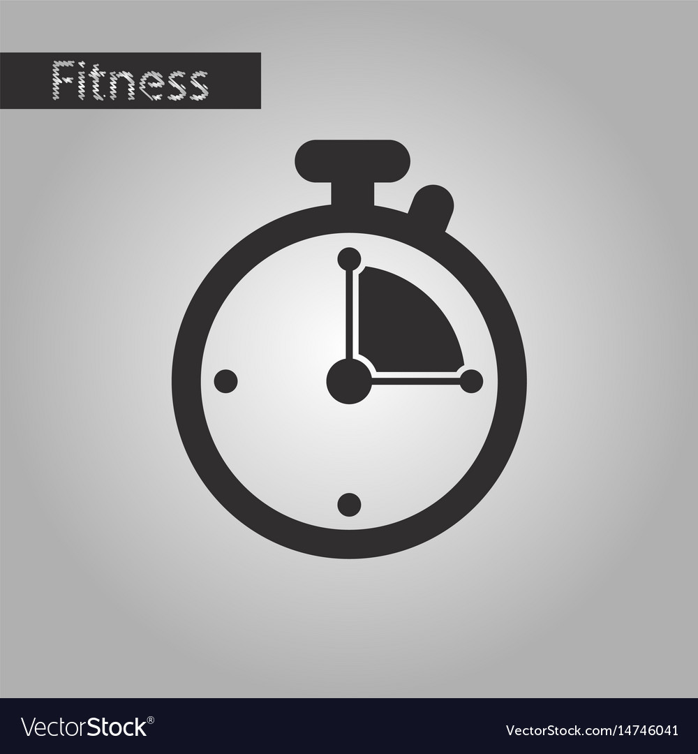 Black and white style icon stopwatch Royalty Free Vector