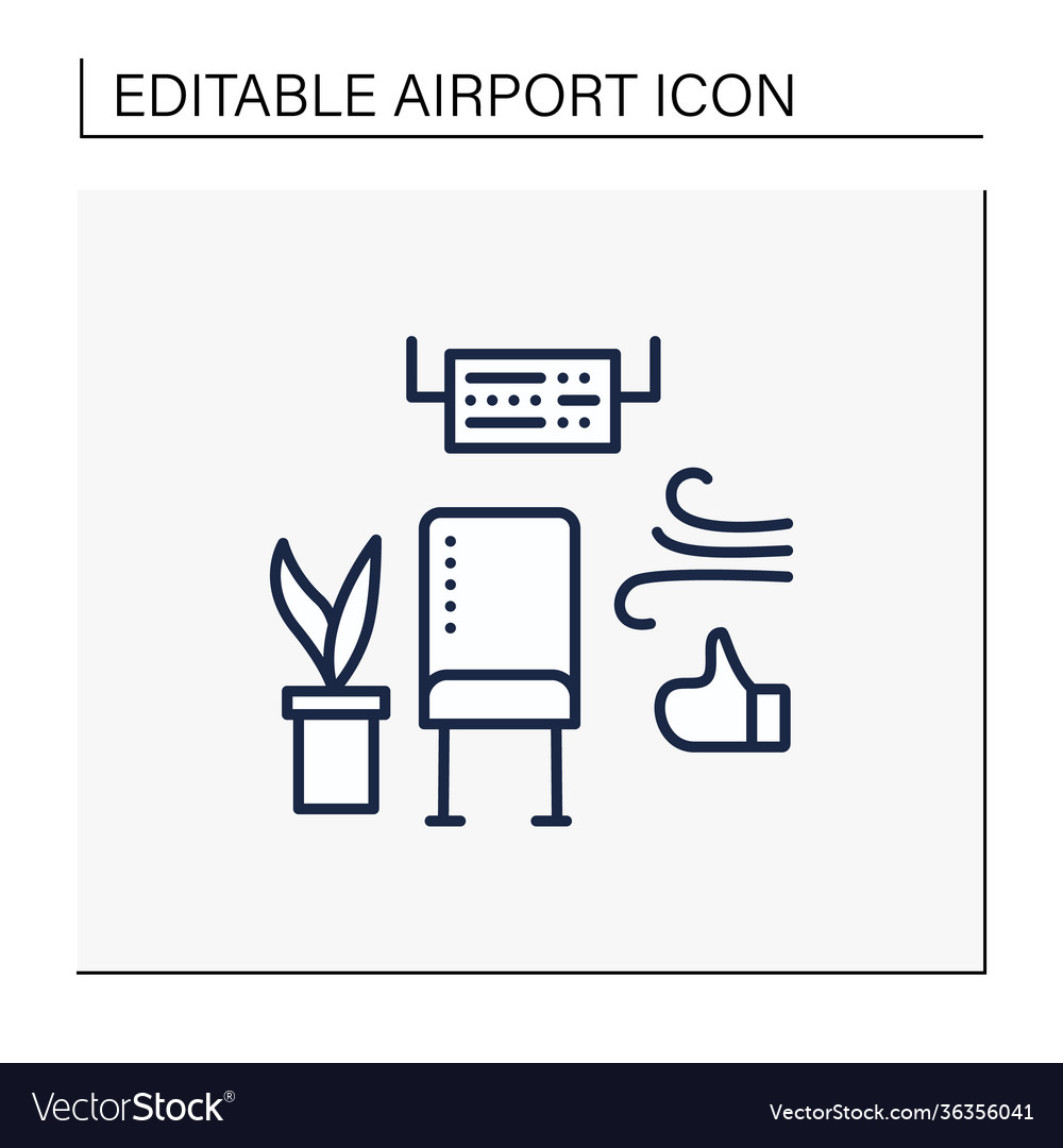 Comfortable waiting area line icon Royalty Free Vector Image