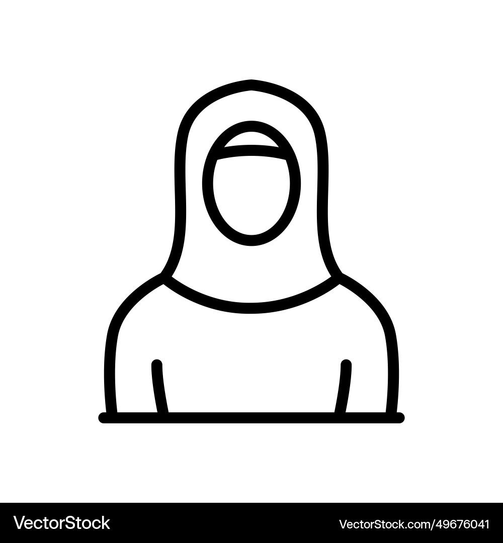 Hijab muslim line icon logo Royalty Free Vector Image
