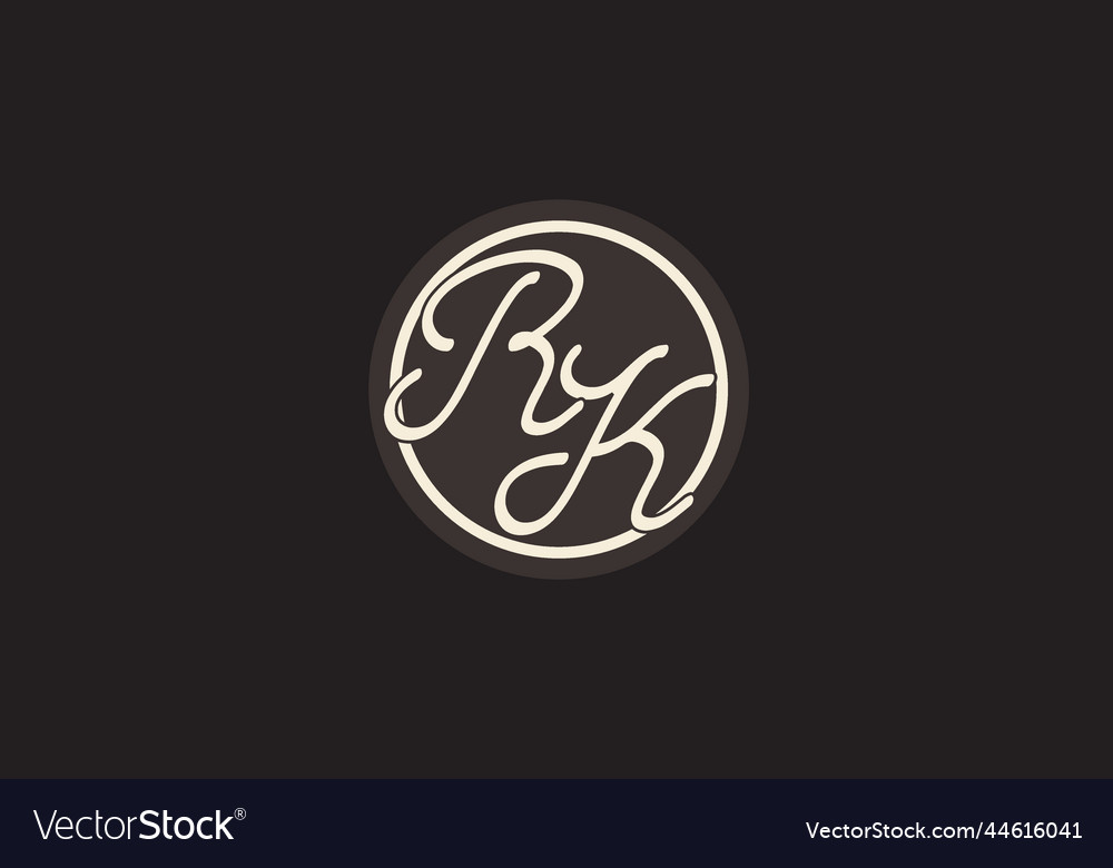 Initial letter rk monogram logo with simple Vector Image Initial letter rk monogram logo with simple Vector Image