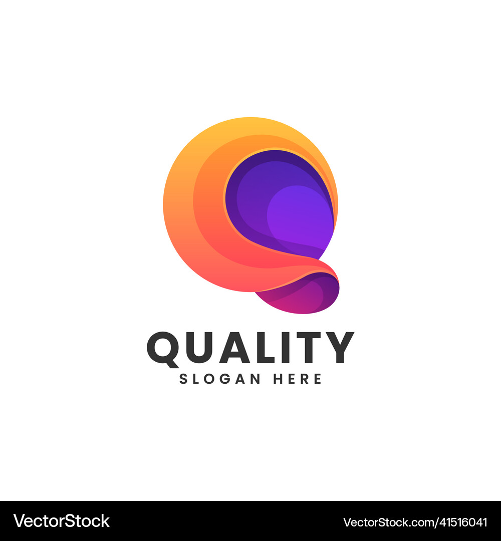 Logo letter q gradient colorful style Royalty Free Vector