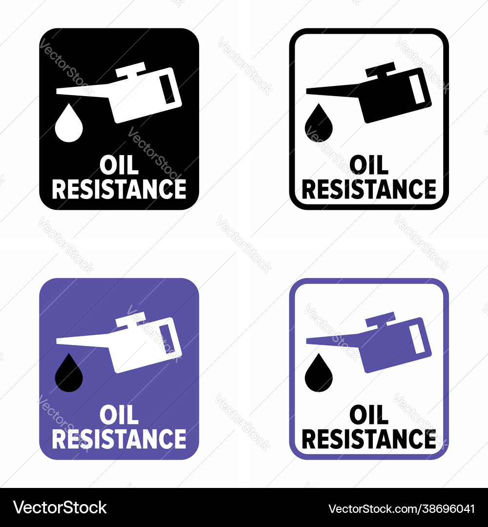 Oil resistance information sign Royalty Free Vector Image