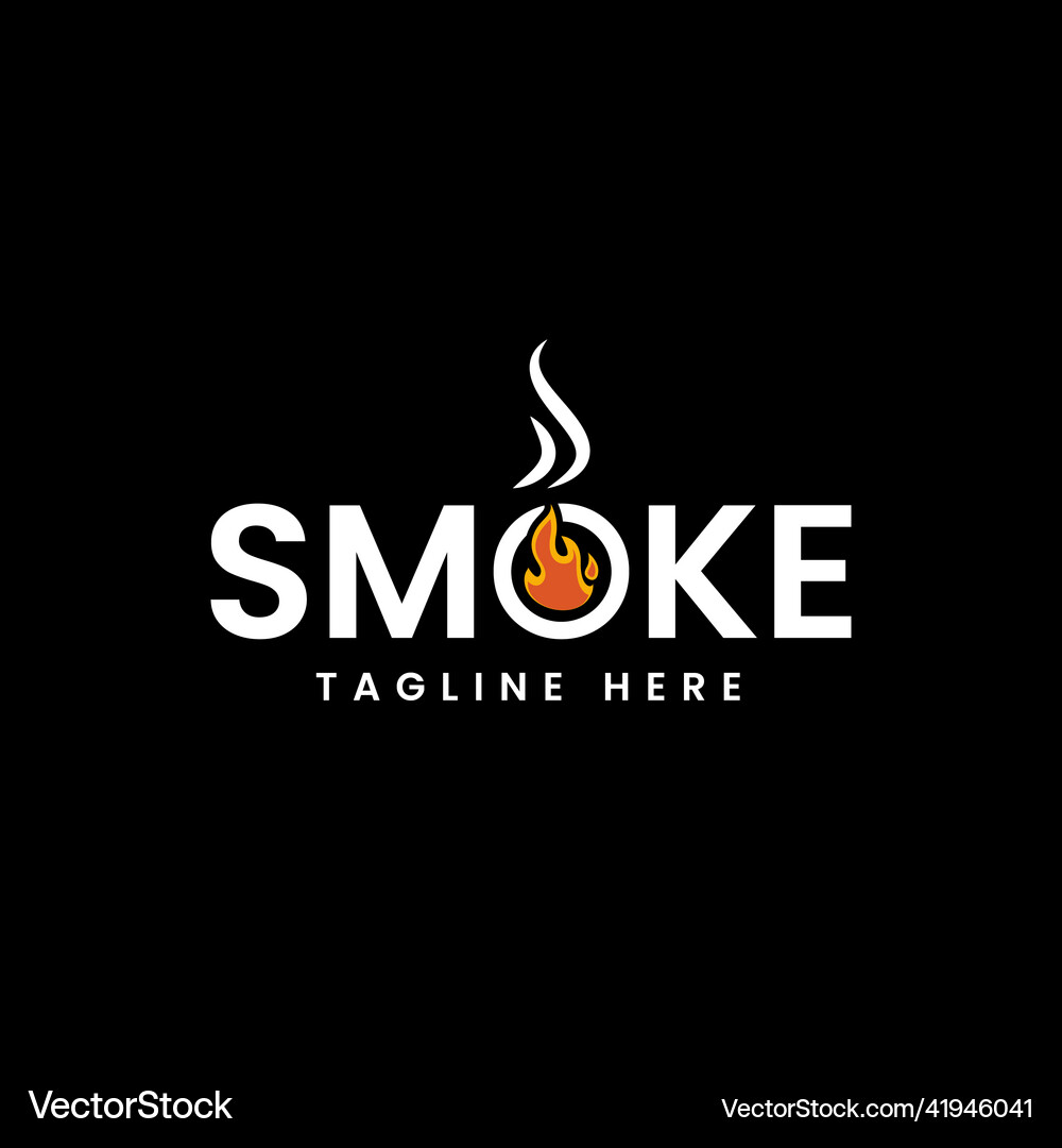 Smoke fire logo design inspirationwatermark Vector Image