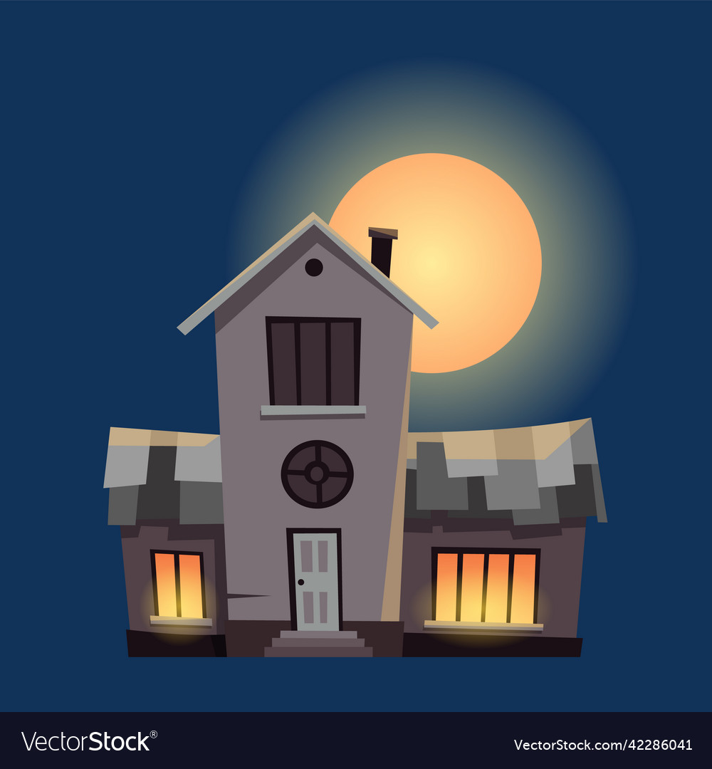Spooky house dark scary house in night horror Vector Image Spooky house dark scary house in night horror Vector Image