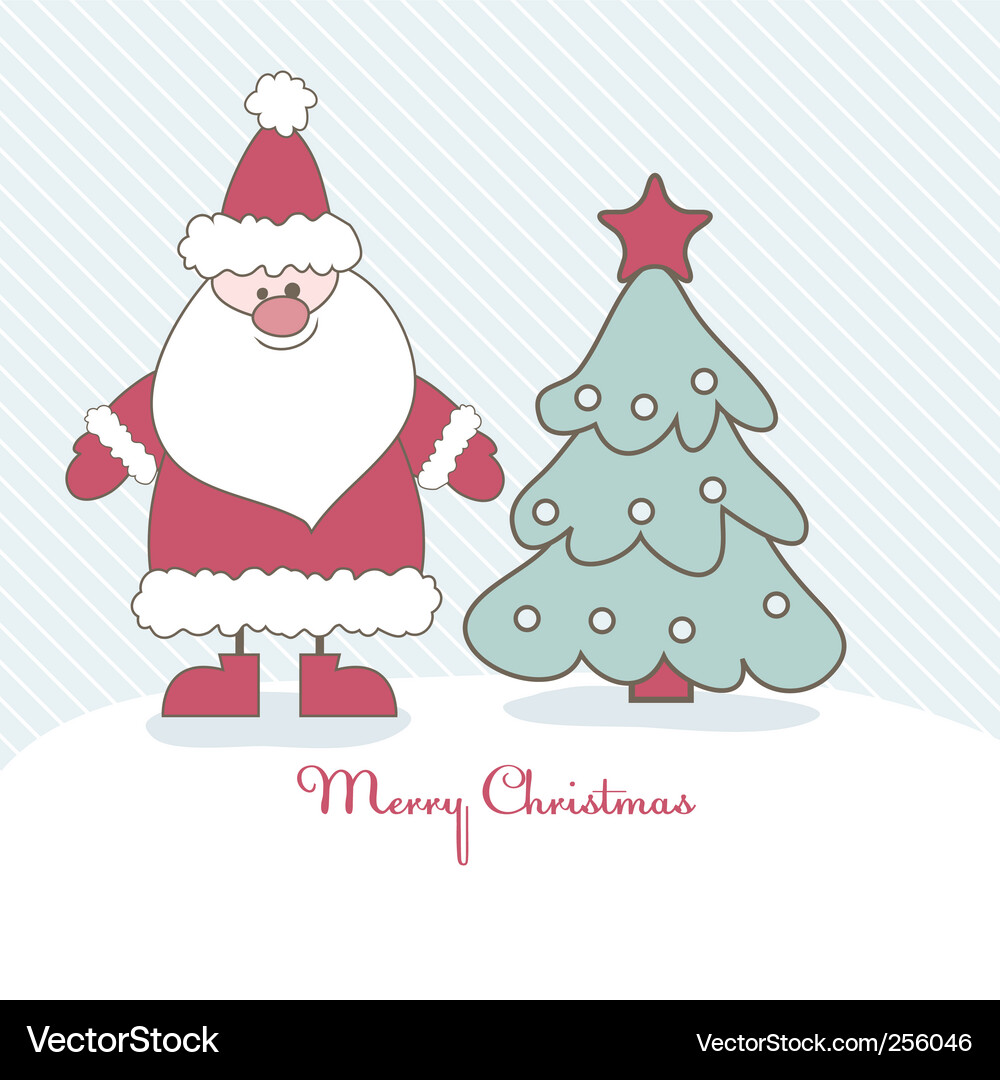 Christmas card with santa Royalty Free Vector Image