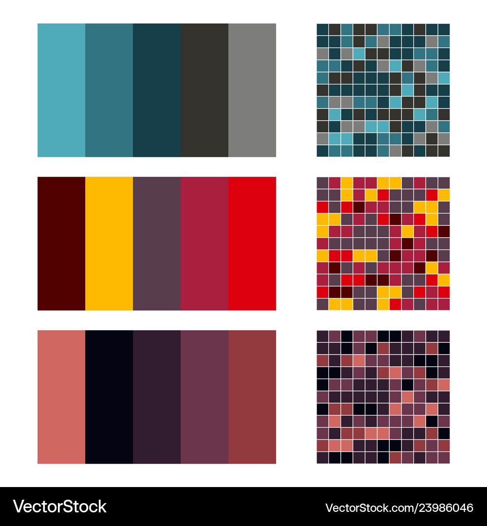 Color palette set background harmony color combos Vector Image