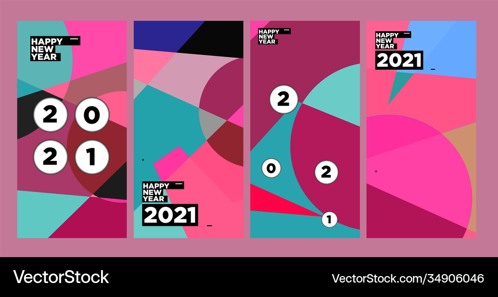 Colorful abstract background set for new year Vector Image