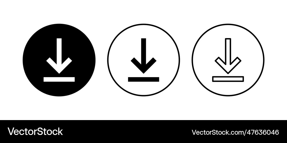 Download icon set download icon Royalty Free Vector Image