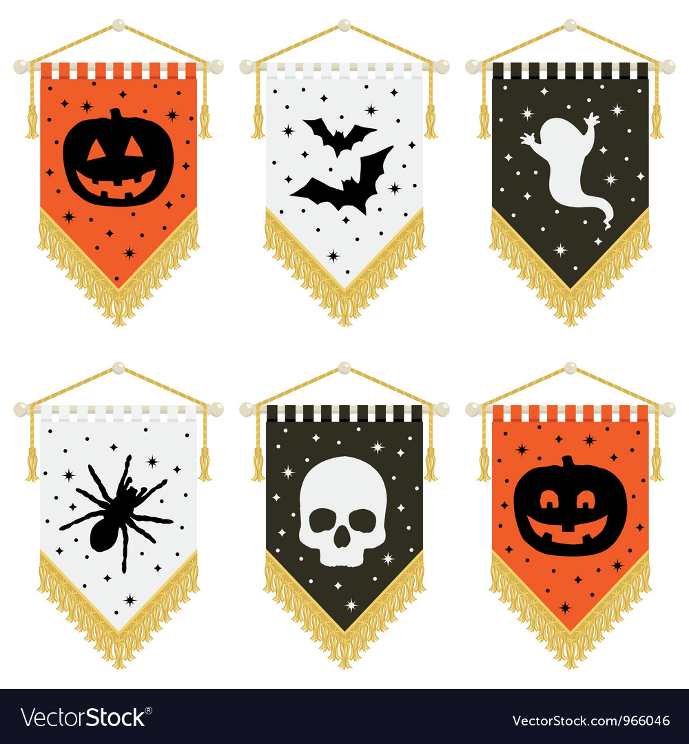 Halloween pennants Royalty Free Vector Image - VectorStock