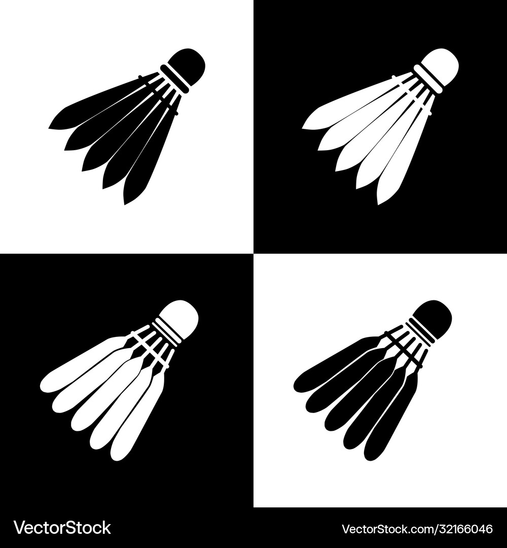 Icon a badminton shuttlecock black and white Vector Image