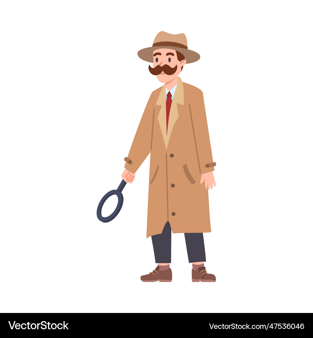 Isolated of man with mustache Royalty Free Vector Image
