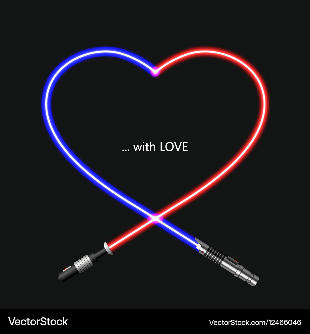 Modern concept heart and lightsaber Royalty Free Vector