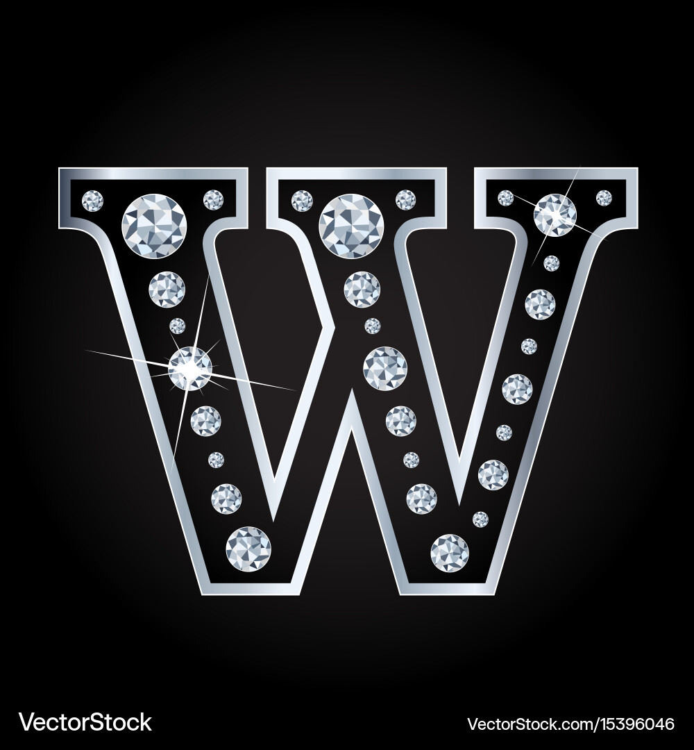 Shiny diamond letter isolated on black Royalty Free Vector