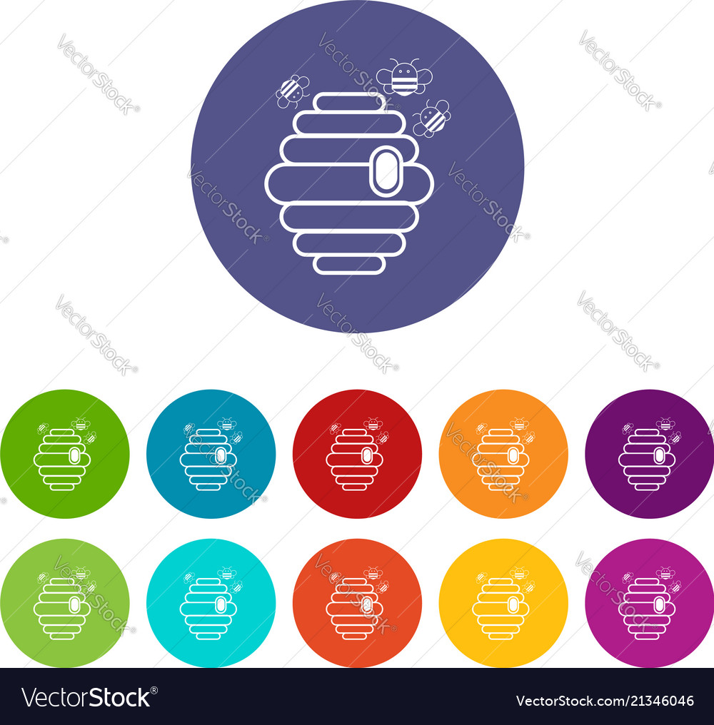 Swarm icons set color Royalty Free Vector Image