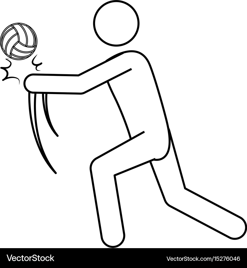 Volleyball player pictograph Royalty Free Vector Image