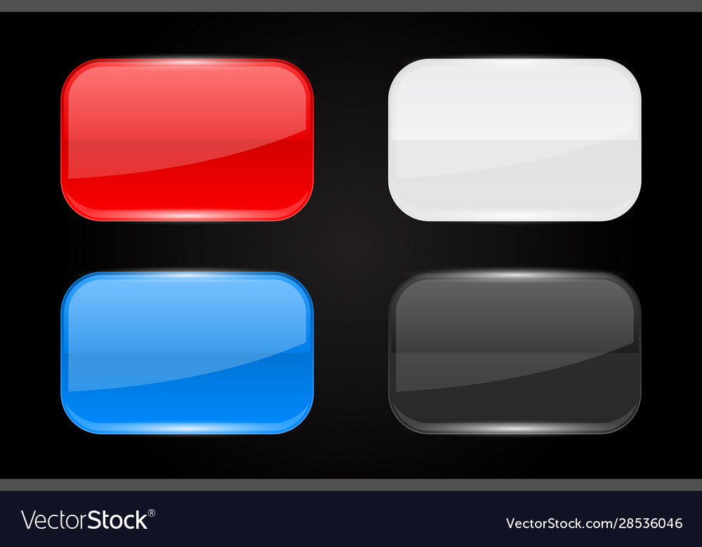 Web buttons colored shiny rectangle icons Vector Image Web buttons colored shiny rectangle icons Vector Image