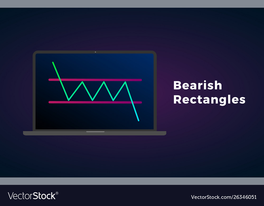 Bearish rectangle continuation pattern icon Vector Image