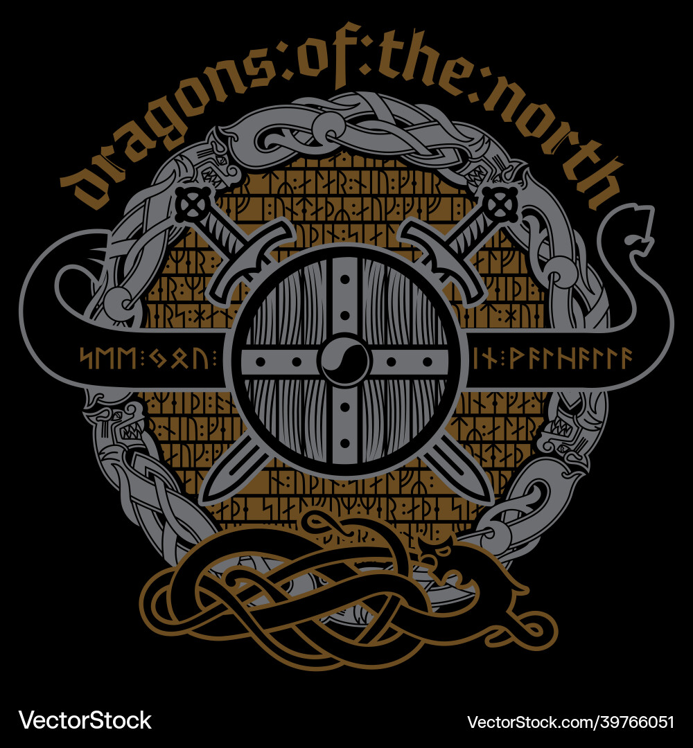 Celtic scandinavian design old norse runic Vector Image