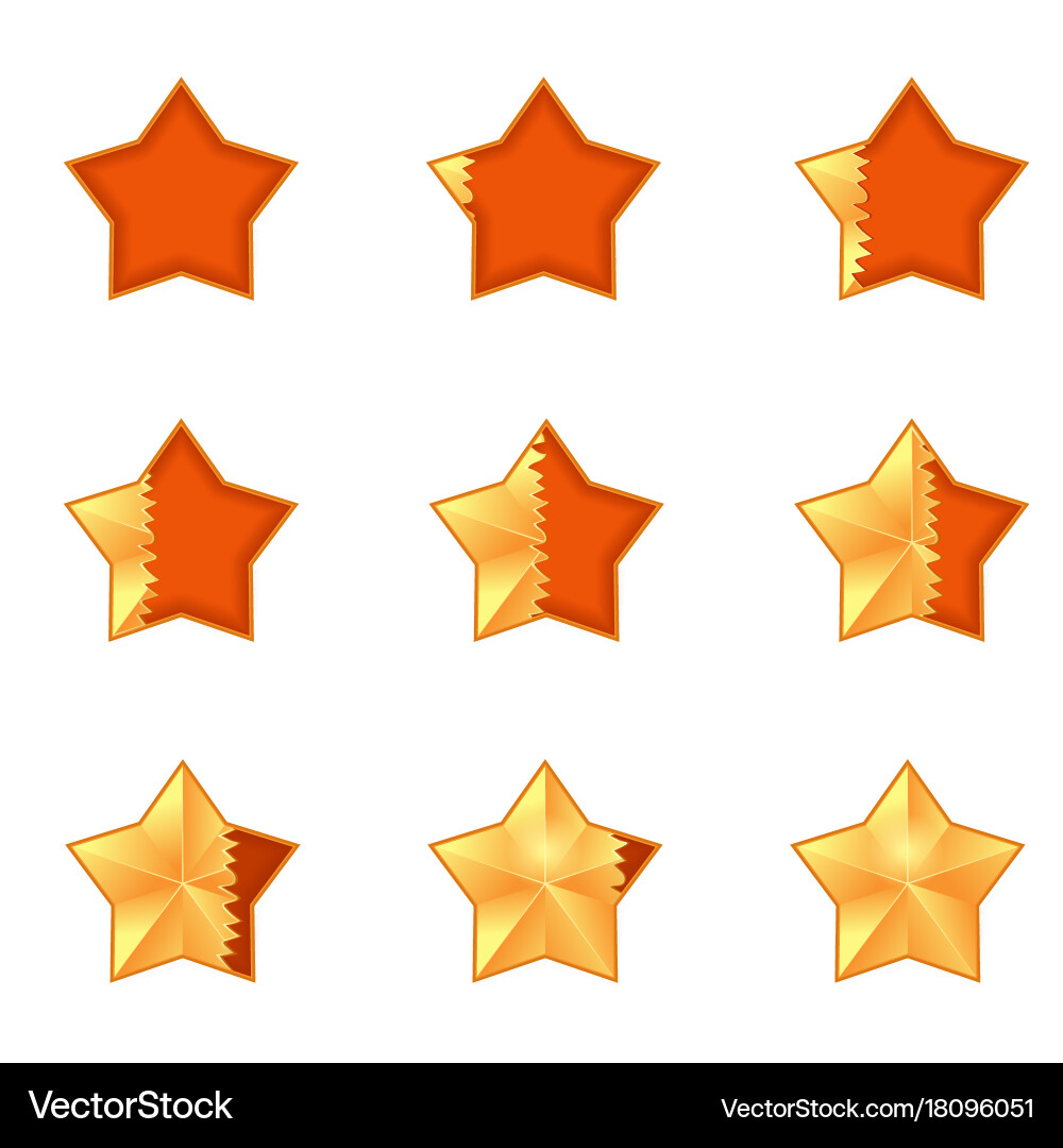 Five star rating filling volume Royalty Free Vector Image