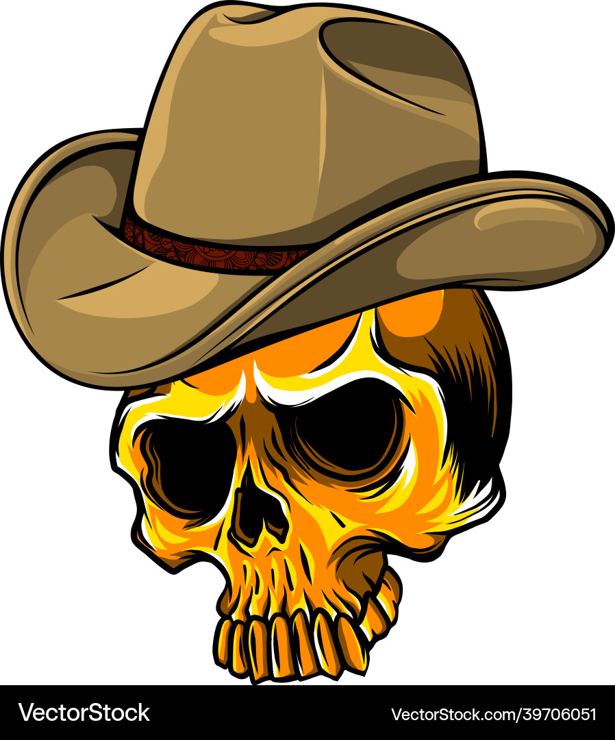 Gangster skull head design Royalty Free Vector Image