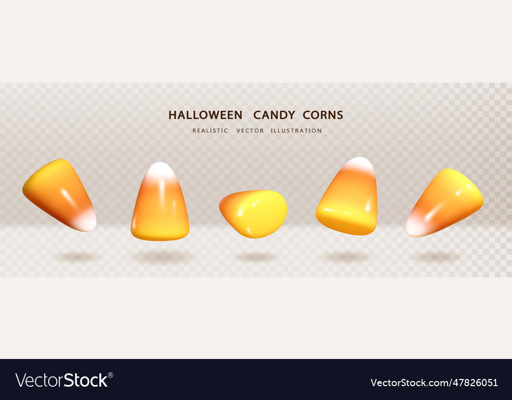 Halloween candy corns 3d isolated on transparent Vector Image