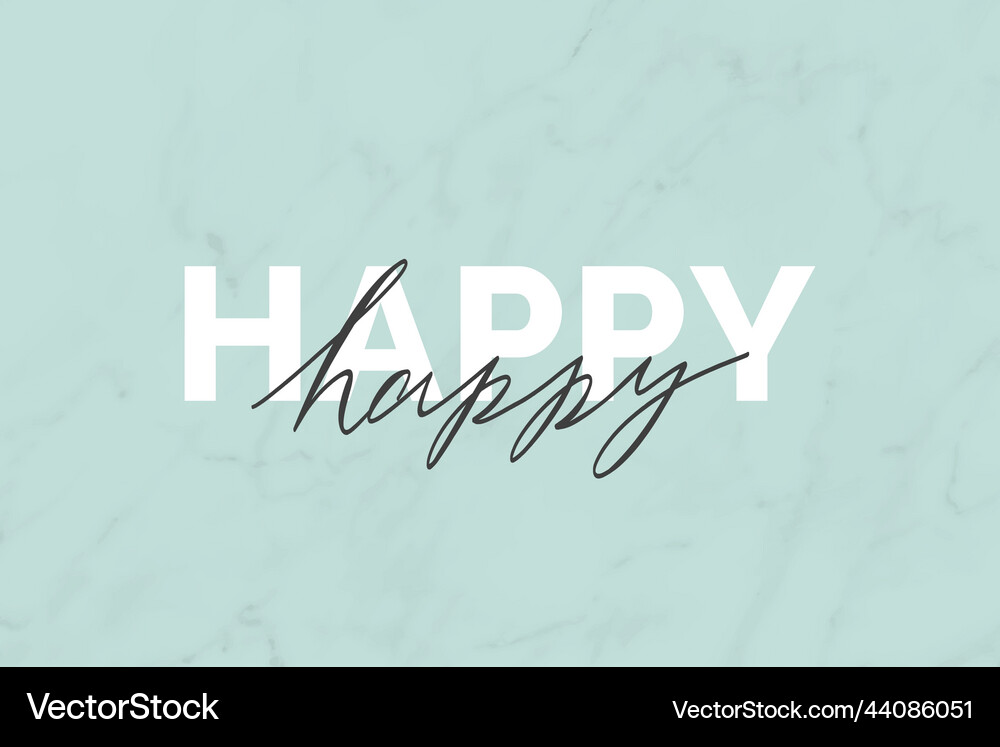Happy typography on a green background Royalty Free Vector