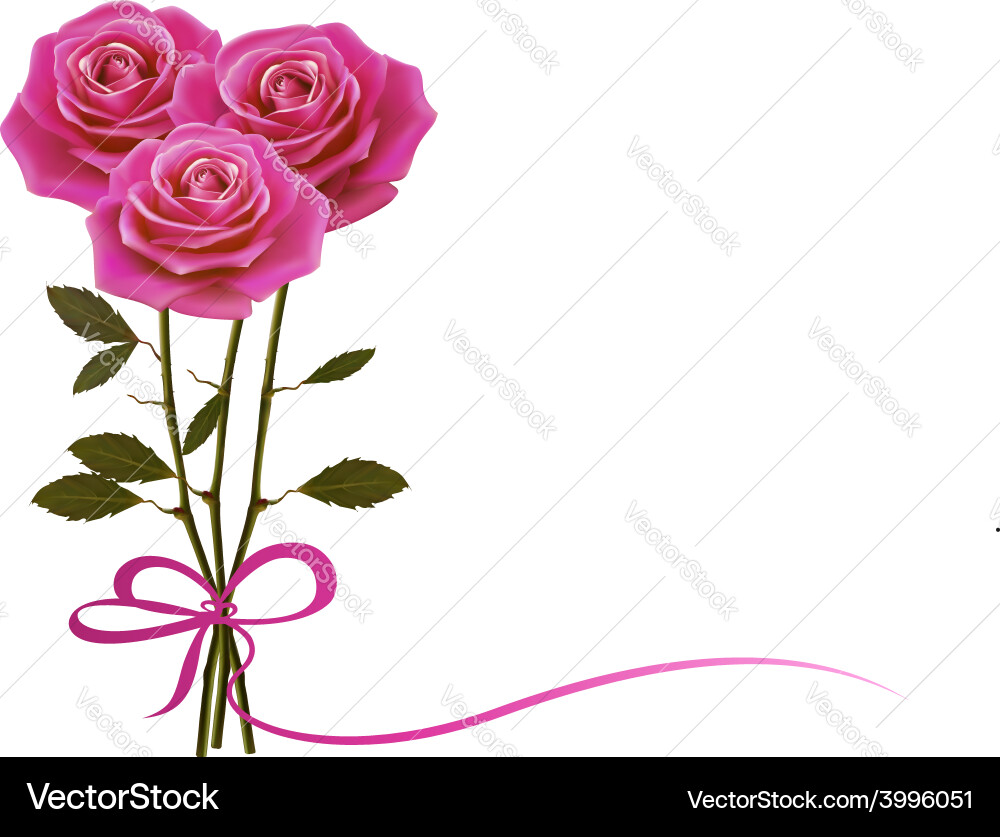 Holiday background with rose and a bow Royalty Free Vector