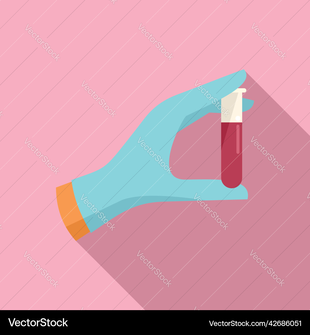 Lab test tube icon flat quality expert Royalty Free Vector