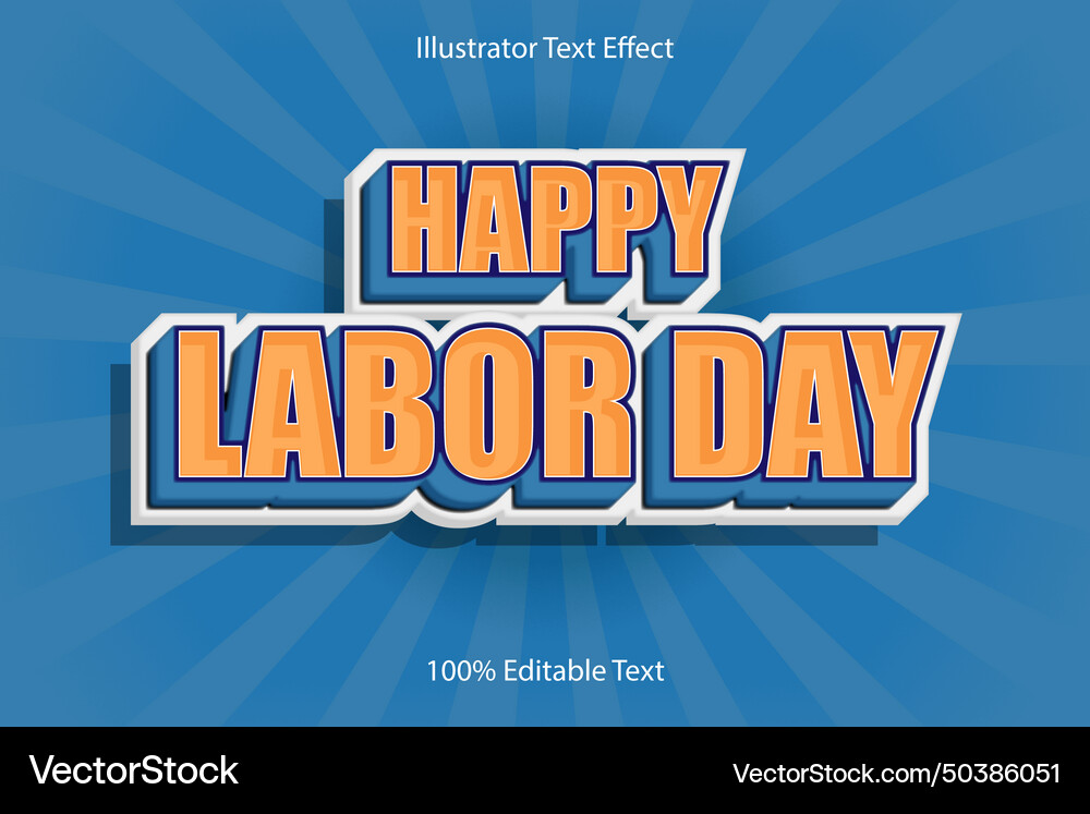 Labor day with modern pop art style editable text Vector Image