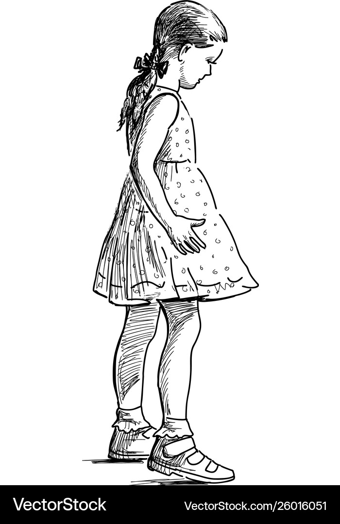 One little girl Royalty Free Vector Image - VectorStock
