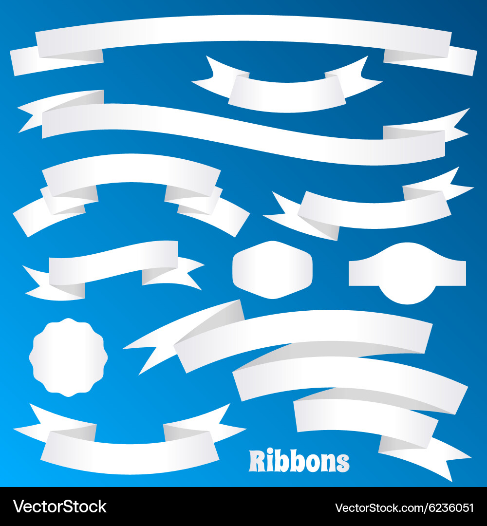 Paper ribbon banners and labels Royalty Free Vector Image
