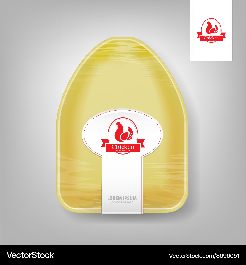 Plastic Food Container for Chicken Yellow Vector Image