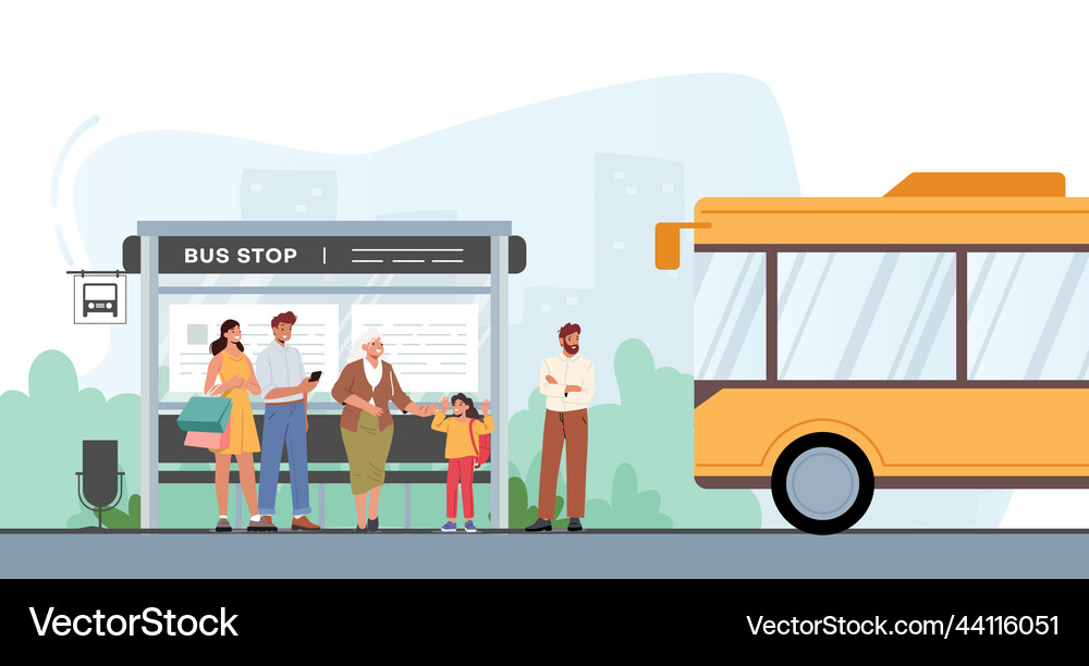 Public transportation service concept people Vector Image