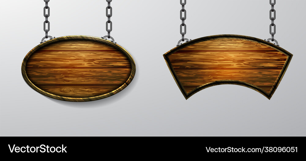 Realistic wooden signboard Royalty Free Vector Image