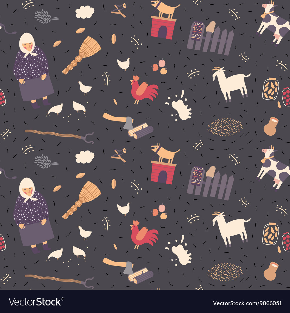 Rustic Village Pattern Royalty Free Vector Image