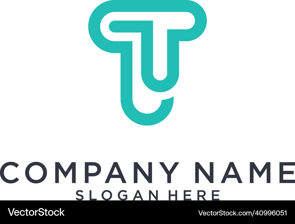 T or tt letter logo design template Royalty Free Vector