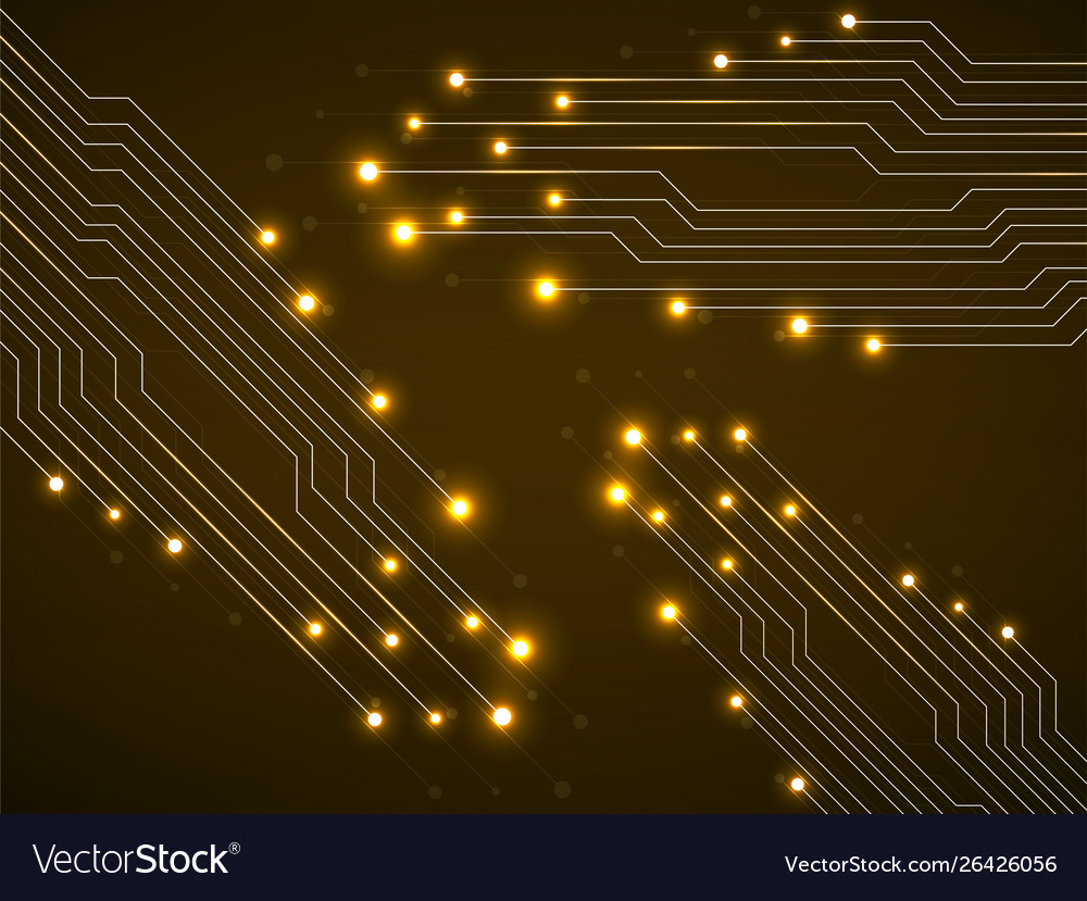 Abstract technology neon circuit board glowing Vector Image