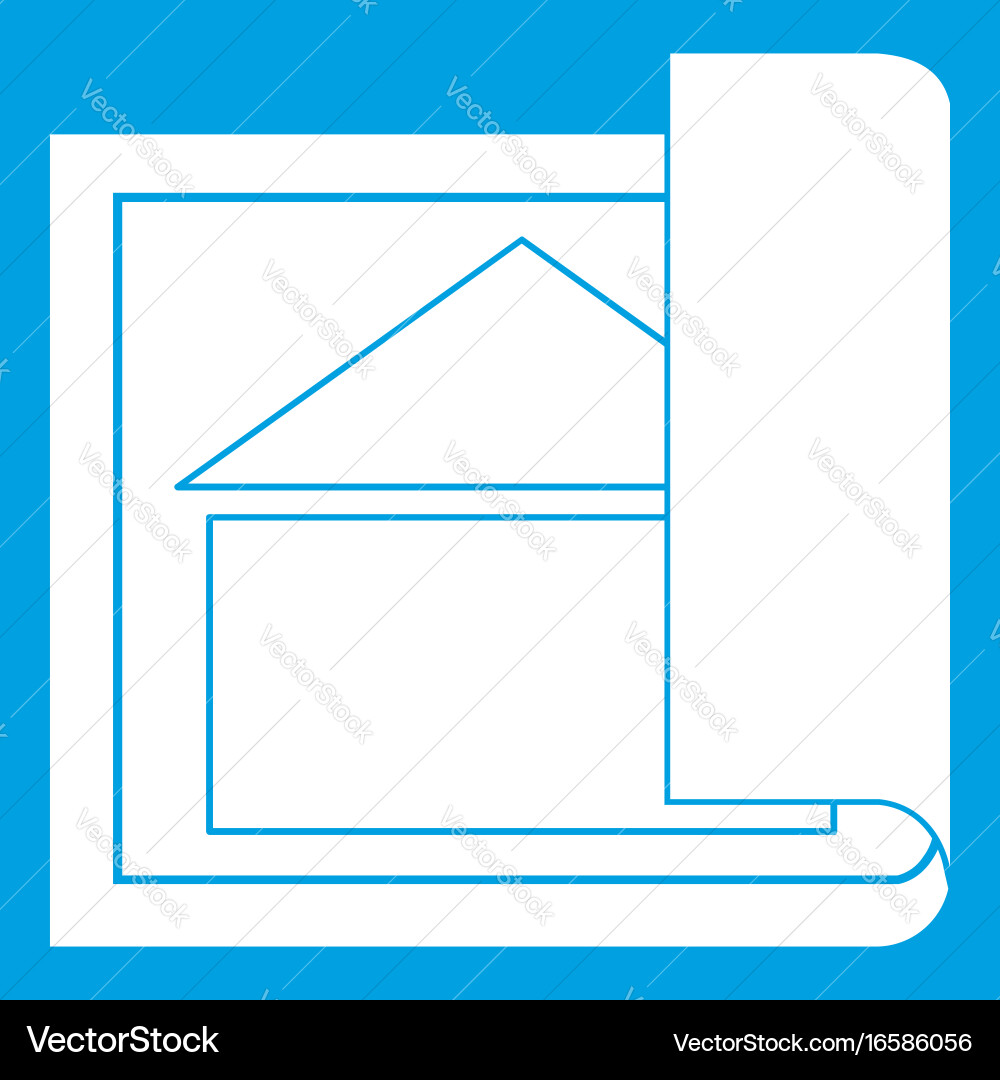 Building plan icon white Royalty Free Vector Image
