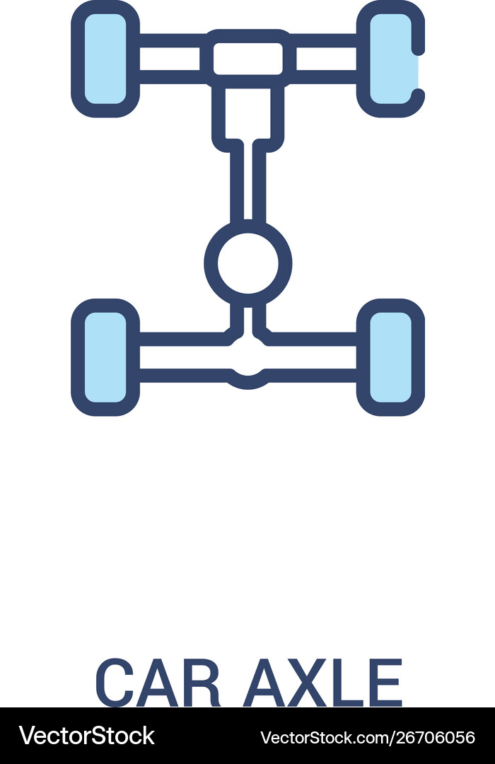 Car axle concept 2 colored icon simple line Vector Image