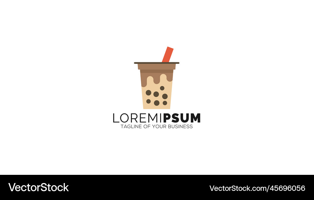 Creative ice coffee drink and coffee milk logo Vector Image
