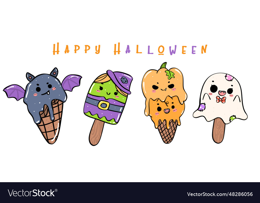 Cute vibrant festive ice cream halloween costume Vector Image