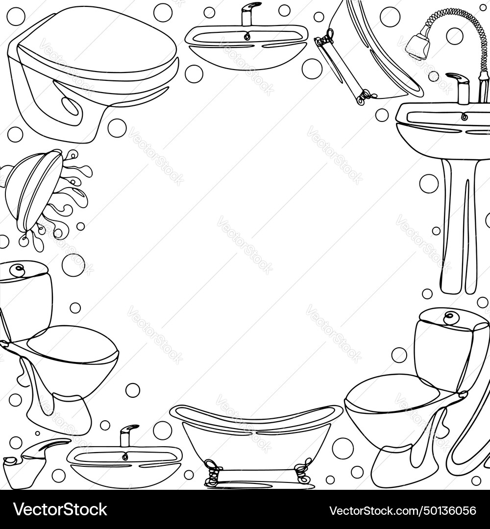Frame for text bathroom washing hygiene Royalty Free Vector