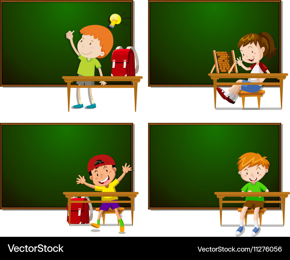 Frames with boys and girls Royalty Free Vector Image